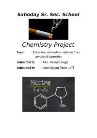 Extraction of nicotine from cigaretess - Docsity