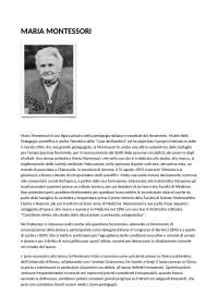 La vita di Maria Montessori - Docsity