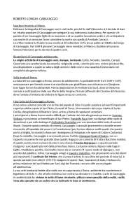 RIASSUNTO DI ROBERTO LONGHI, CARAVAGGIO - Docsity