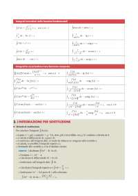 Integrali immediati e varie tipologie di soluzioni - Docsity