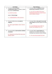 Past simple vs Past continuous - Docsity