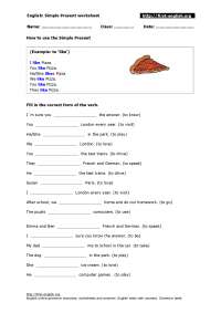 PRESENT SIMPLE EXERCISES - Docsity