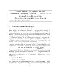 Slide lezione 5 Programmazione concorrente - Docsity