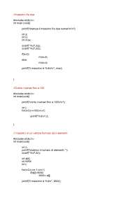 Esempi di algoritmi in C - Docsity