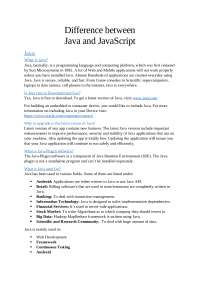 Java and Java script difference - Docsity