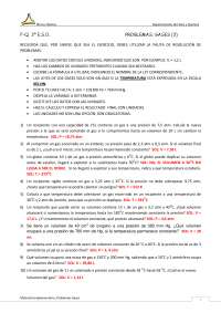 Problemas gases ideales 3eso | Ejercicios de Química | Docsity