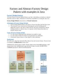 Factory and abstract factory design patterns with examples in Java - Docsity