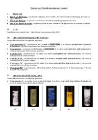 Test d'identification chimie | Schémas Chimie | Docsity