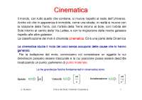 Schema di fisica sulla cinematica - Docsity