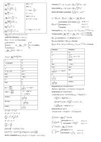 Limiti, derivate, serie e Integrali: formulario riepilogativo | Formulari di Analisi Matematica ...