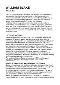 William Blake,Life and Works - Docsity