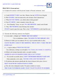 Presente simple, continuo - Docsity