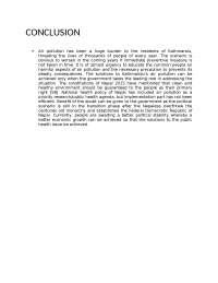 Conclusion of air pollution in nepal - Docsity