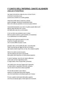 Canto I inferno, Dante Alighieri - Docsity