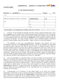 Repaso gramática, segundo de bachiller - Docsity