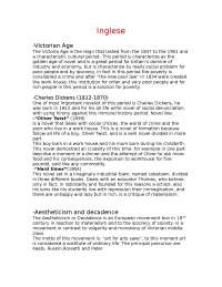 Riassunto programma di letteratura inglese per la 5° superiore - Docsity