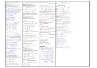 Formulario sobre Variable Compleja - Docsity