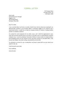 CAE level formal letter - Docsity