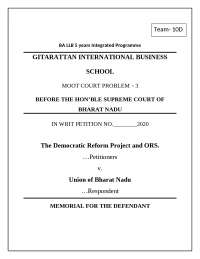 Moot Court memorial Defendant | Essays (university) Contract Law | Docsity