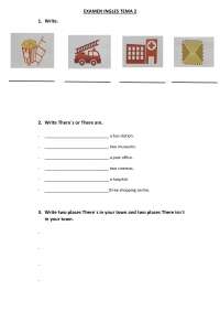 Examen ingles tema 2 3º primaria - Docsity