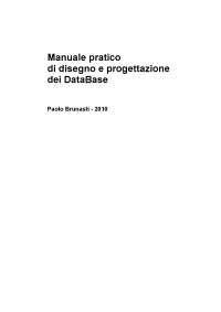 Manuale pratico di disegno e progettazione dei DataBase | Dispense di Database Relazionali | Docsity