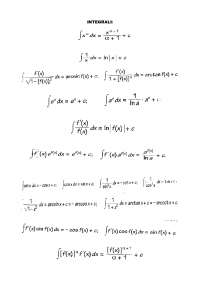 Formule INTEGRALI NOTEVOLI - Docsity