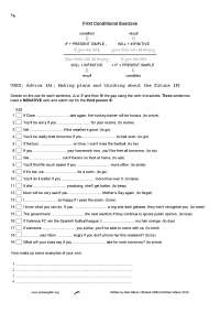 Ejercicios de Inglés: First Conditional | Ejercicios de Inglés | Docsity