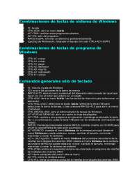 Teclas de Windows (combInaciones) - Docsity