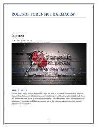 Roles of forensic pharmacy | Lecture notes Forensics | Docsity