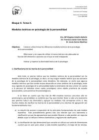 Modelos Teoricos de las psicologia en la personalidad - Docsity