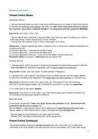Present perfect simple & present perfect continuous - Docsity