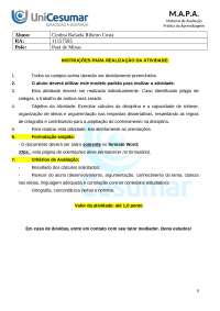 Atividade mapa unicesumar - Docsity