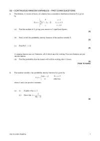 Continuous Random Variables and Probability Distributions | Exercises ...