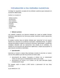 Introducción a los Métodos numéricos - Docsity
