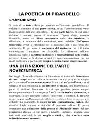 LA POETICA DI PIRANDELLO - Docsity