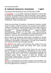 A cultural resources Museums - Docsity