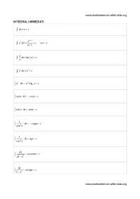 Formule Integrali immediati - Docsity