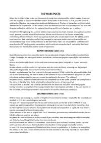 War Poets (Brooke, Owen, Sassoon) - Docsity