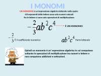 I monomi spiegazione - Docsity