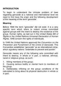 What is genocide ? Meaning of genocide . - Docsity