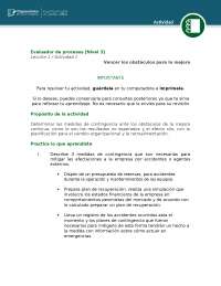 Evaluador de procesos, Vencer los obstáculos para la mejora. - Docsity