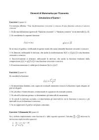 Simulazione Esame Elementi Matematica per Economia - Docsity