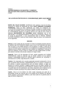 Demanda de acción de protección al consumidor SIC - Docsity