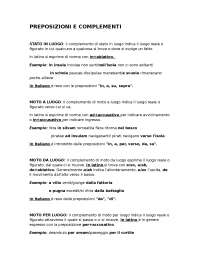 PREPOSIZIONI E COMPLEMENTI - Docsity