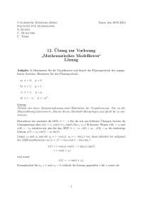 Übung zur Vorlesung „Mathematisches Modellieren“ mit Lösung - Docsity
