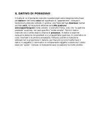 IL DATIVO DI POSSESSO - Docsity
