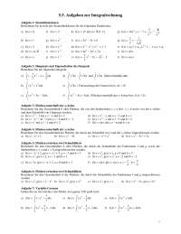 Aufgaben zur Integralrechnung mit Lösungen - Docsity