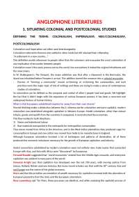 PRIMO CAPITOLO COLONIALISM AND POSTCOLONIALISM -ANIA LOOMBA - Docsity