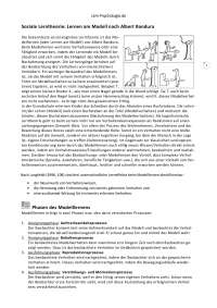 Soziale Lerntheorie: Lernen am Modell nach Albert Bandura - Docsity
