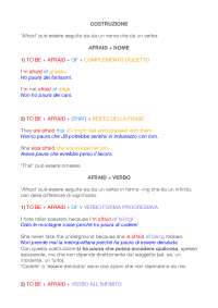 Verbo To Afraid - spiegazione - Docsity